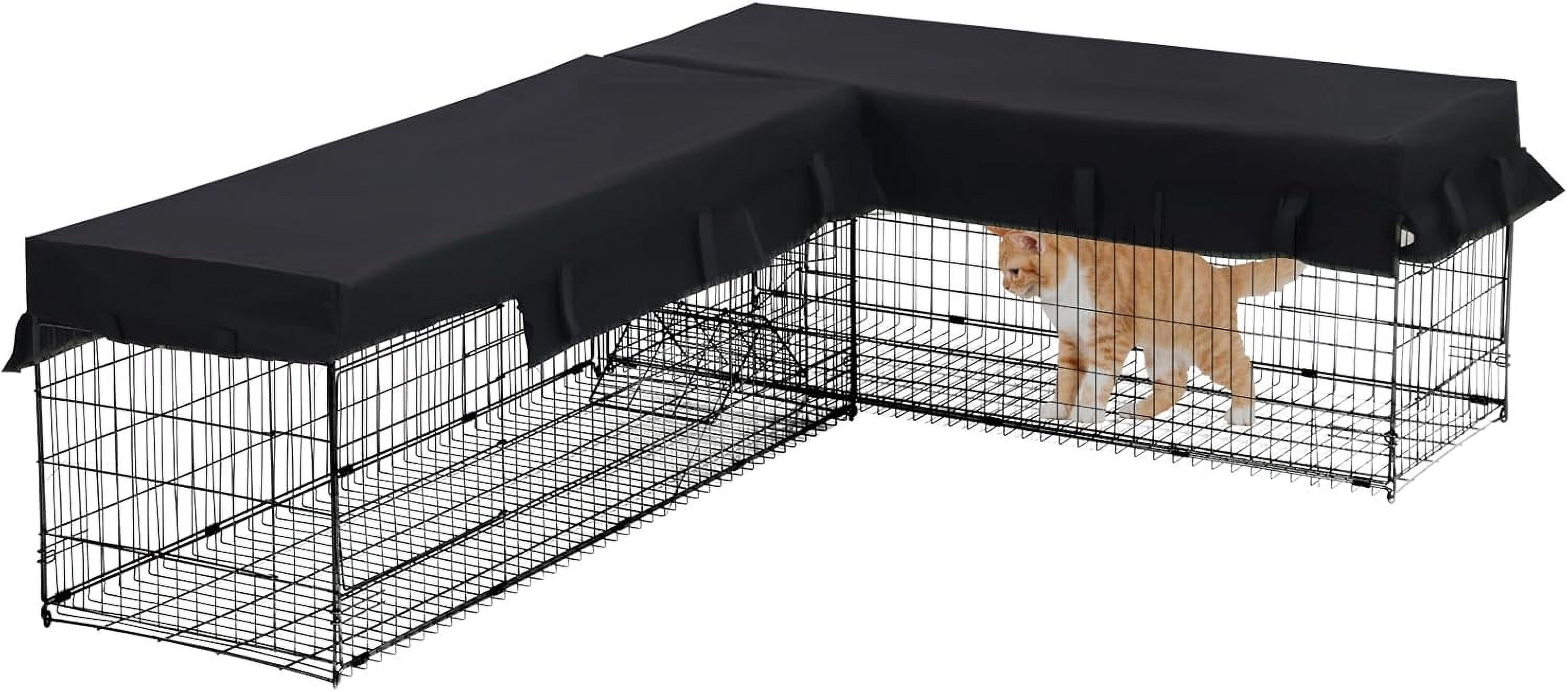 Cat Tunnel with Extendable Design 90.6" L, Metal Wire Outdoor Cat ...