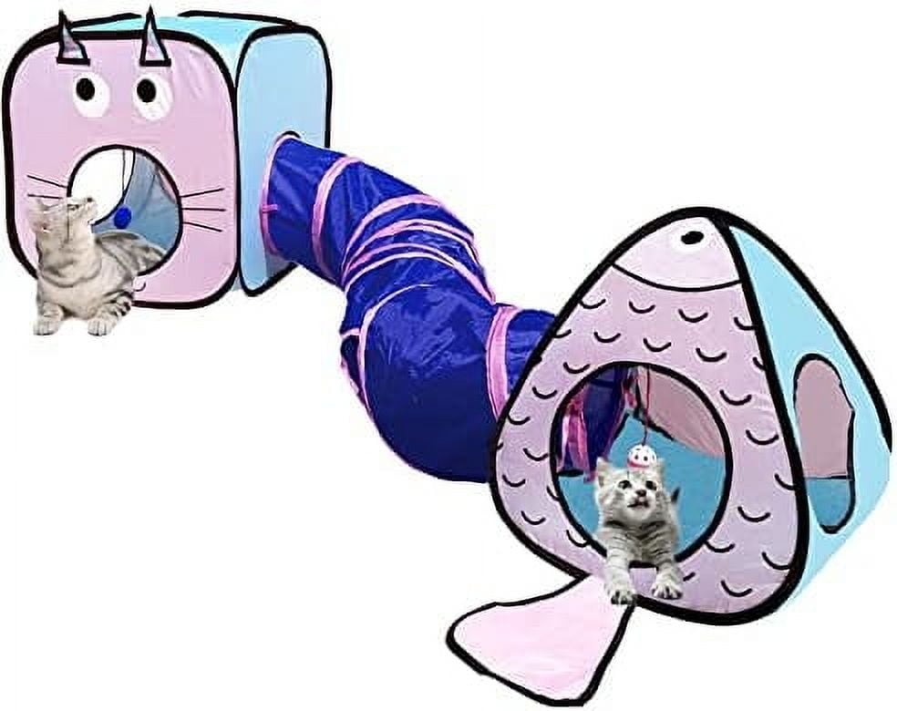 Cat Tunnel for Indoor Cats with Cube Tent Toys Combo, Crinkle Paper ...