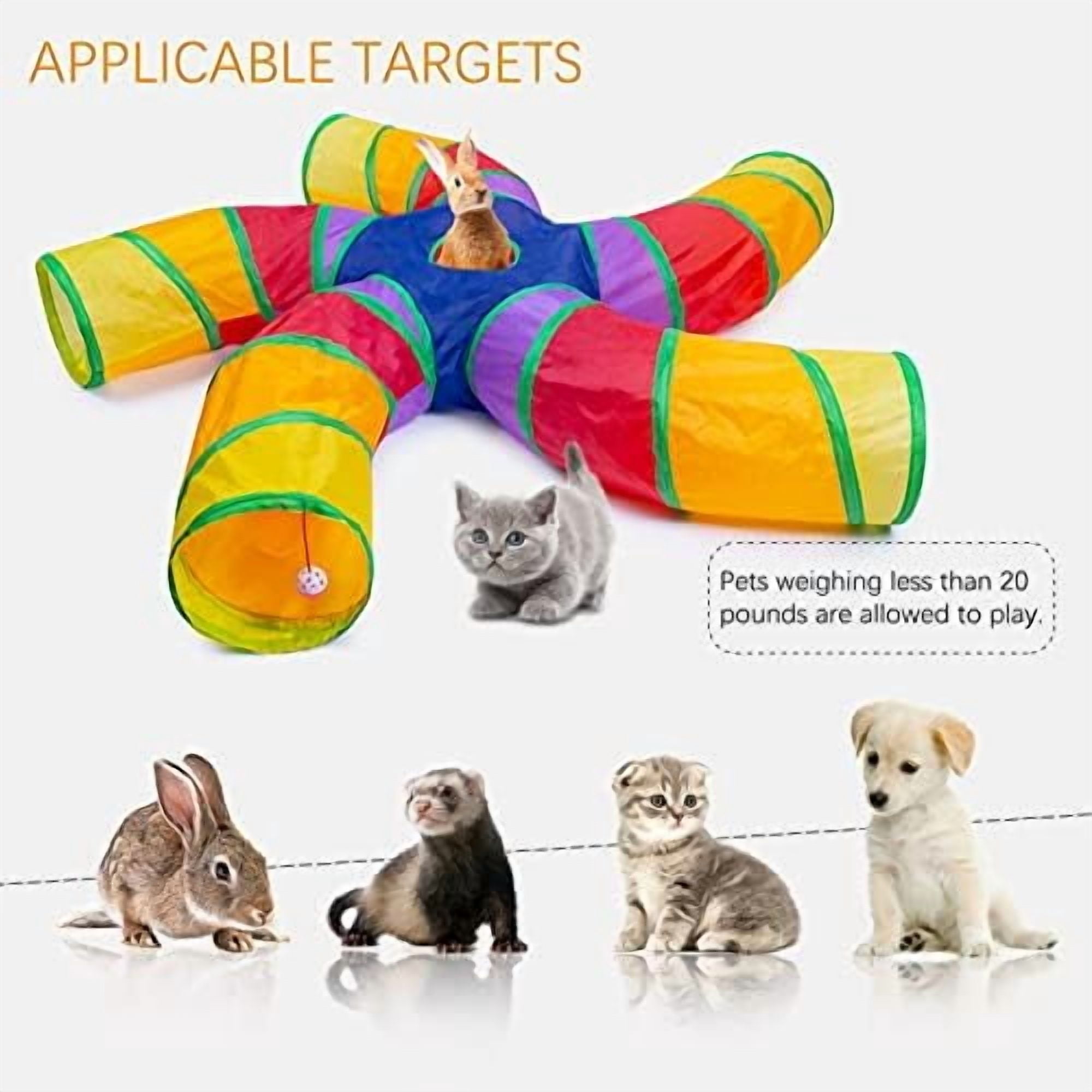 Cat Tunnel for Indoor Cats Large, with Play Ball S-Shape 5 Way ...