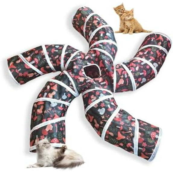 Cat Tunnel for Indoor Cats Large, with Play Ball S-Shape 5 Way ...