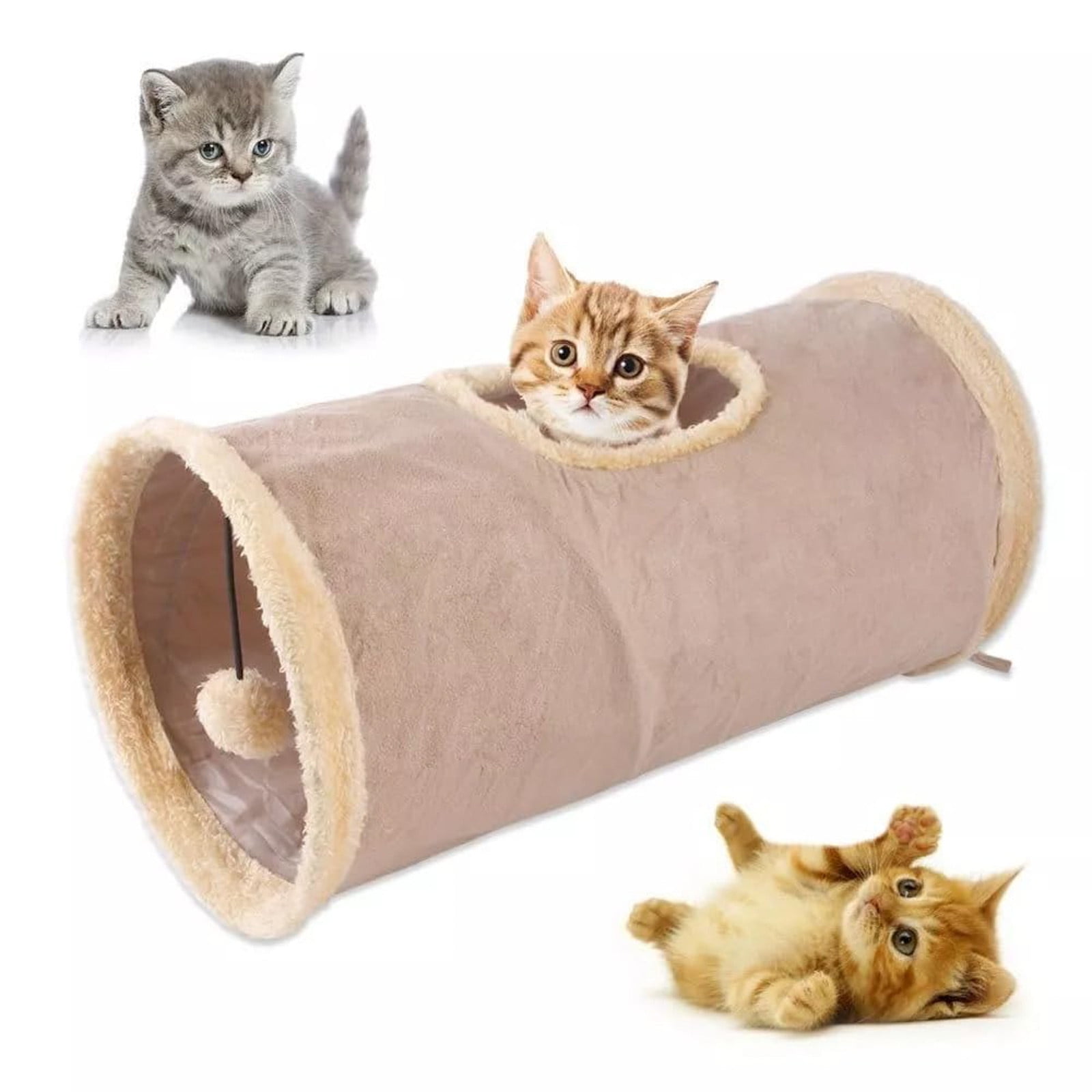 Cat Tunnel Collapsible Durable Suede Play Tube for Indoor Cats Puppies ...