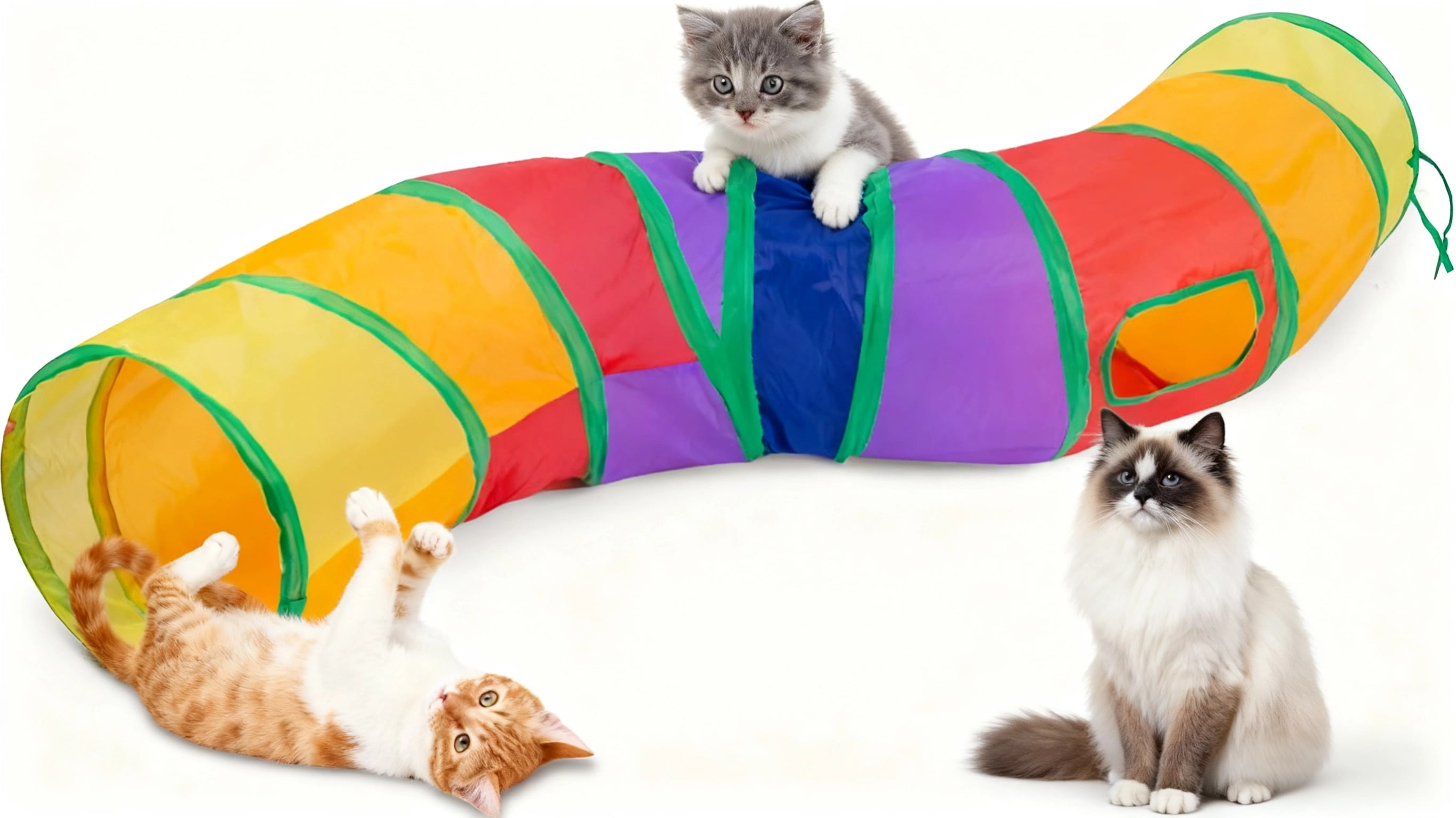 Cat Tunnel for Indoor Cats Large,Cat Tubes and Tunnels Collapsible S ...