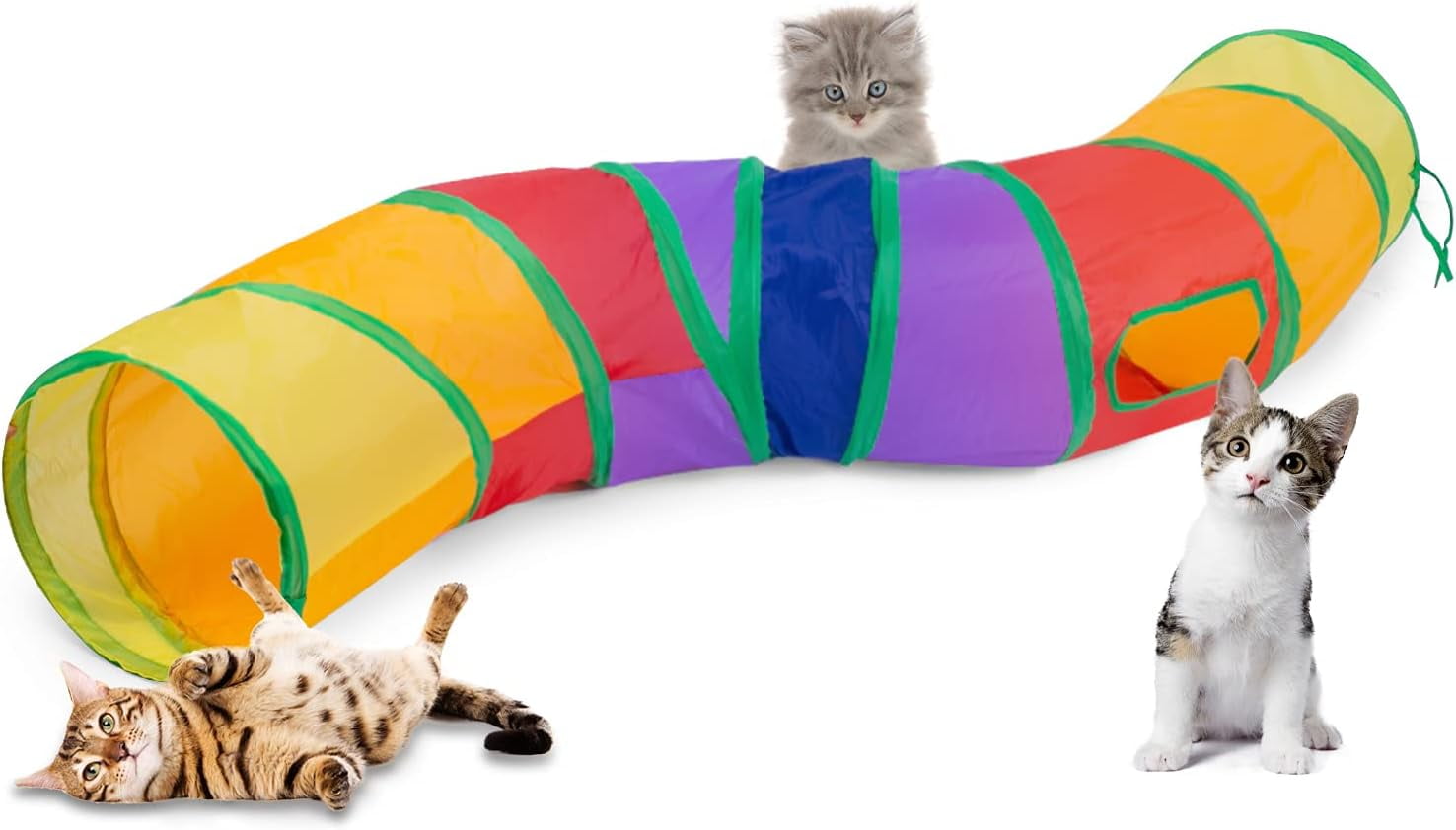 Cat Tunnel for Indoor Cats Large,Cat Tubes and Tunnels Collapsible S ...