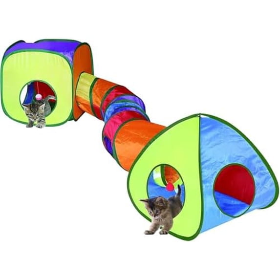 Cat Tunnel and Cubes Combo, Indoor Cat Tunnels with Play Ball ...