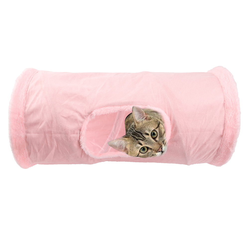 Cat Tunnel for Indoor Cats, Foldable Big Cat Tunnel, Suede Pet Tunnels ...
