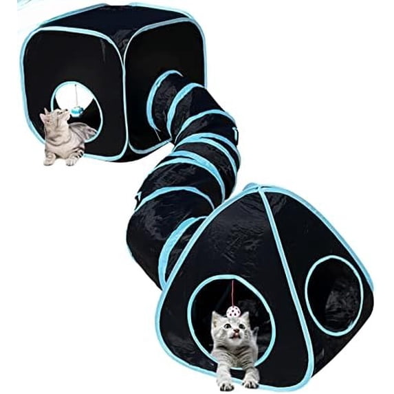 Cat Tunnels for Indoor Cats with Cube Tent Toys Combo, Pop Up ...