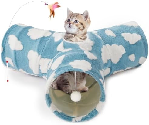 Cat Tunnels for Indoor Cats, Cat Tube Toys 3 Way Collapsible, Pet Play ...