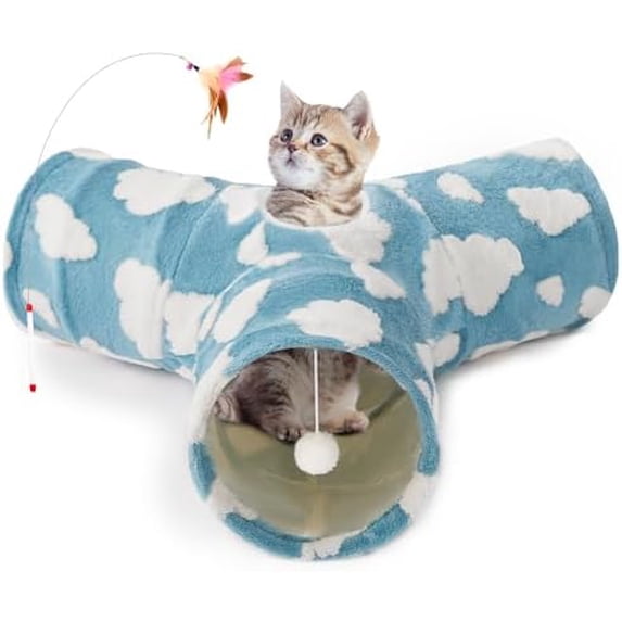 Cat Tunnels for Indoor Cats, Cat Tube Toys 3 Way Collapsible, Pet Play ...