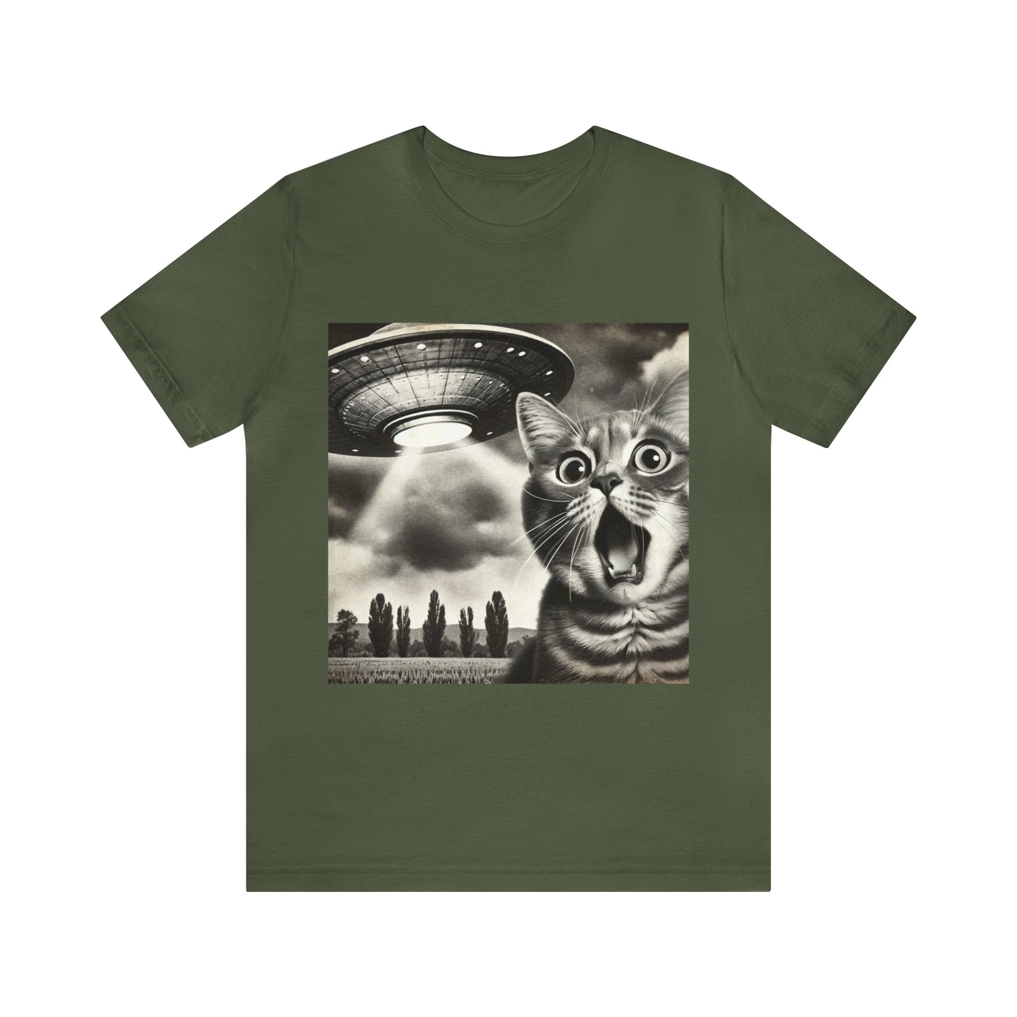 Cat UFO Shirt, Cat Taking a Selfie, Funny Sci-Fi, Aliens - Walmart.com