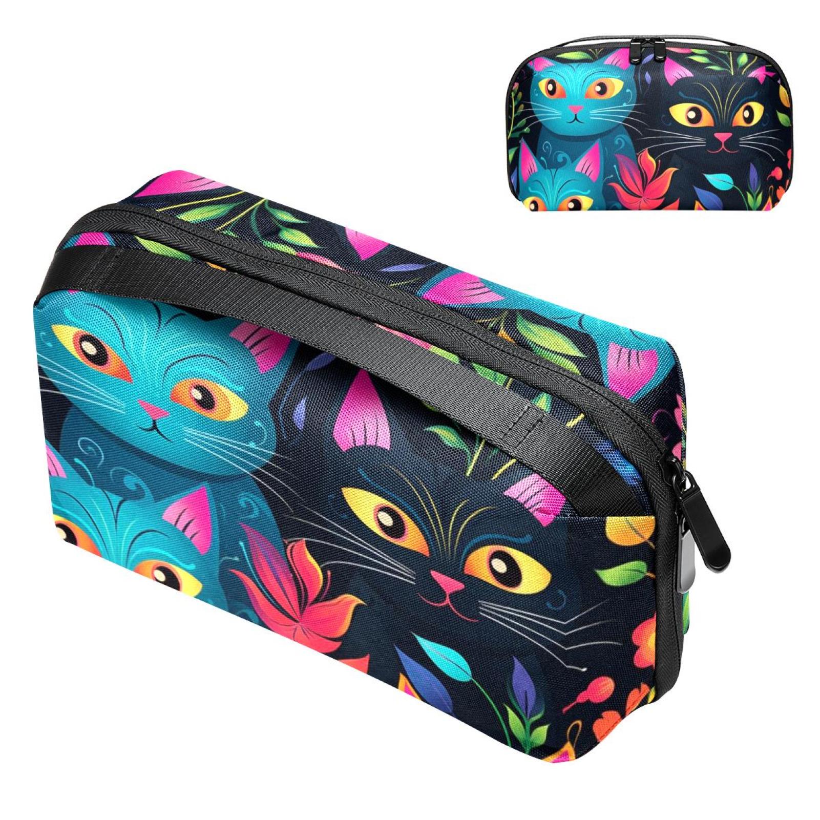 Cat USB Organizer Waterproof Oxford Cloth Hard Drive Case Small Travel ...