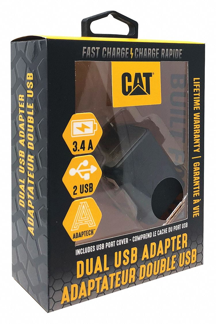 Cat USB Wall Outlet Charger,Black CAT-AC2USB-BLK - Walmart.com