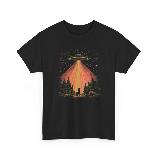 Cat & Ufo Alien Shirt, Alien Inspired T-Shirt S-5XL, Ufo Tee, Sci-Fi ...