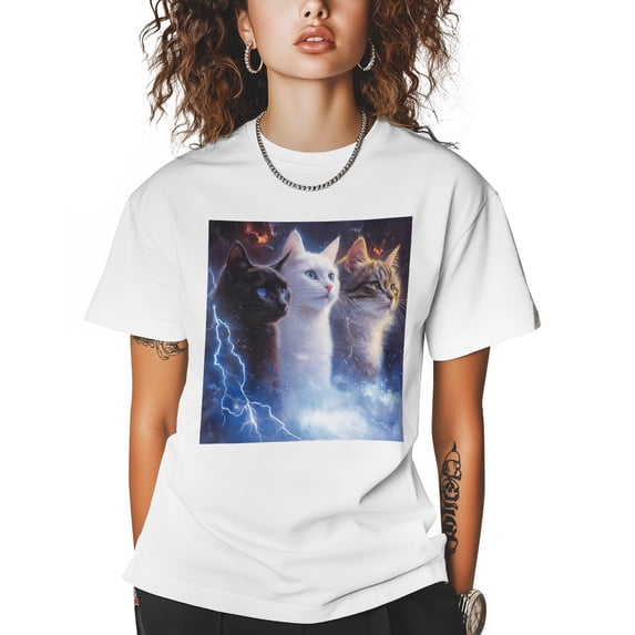 Cat Under T Shirts for Women Short Sleeve Cotton Crewneck T-Shirt ...