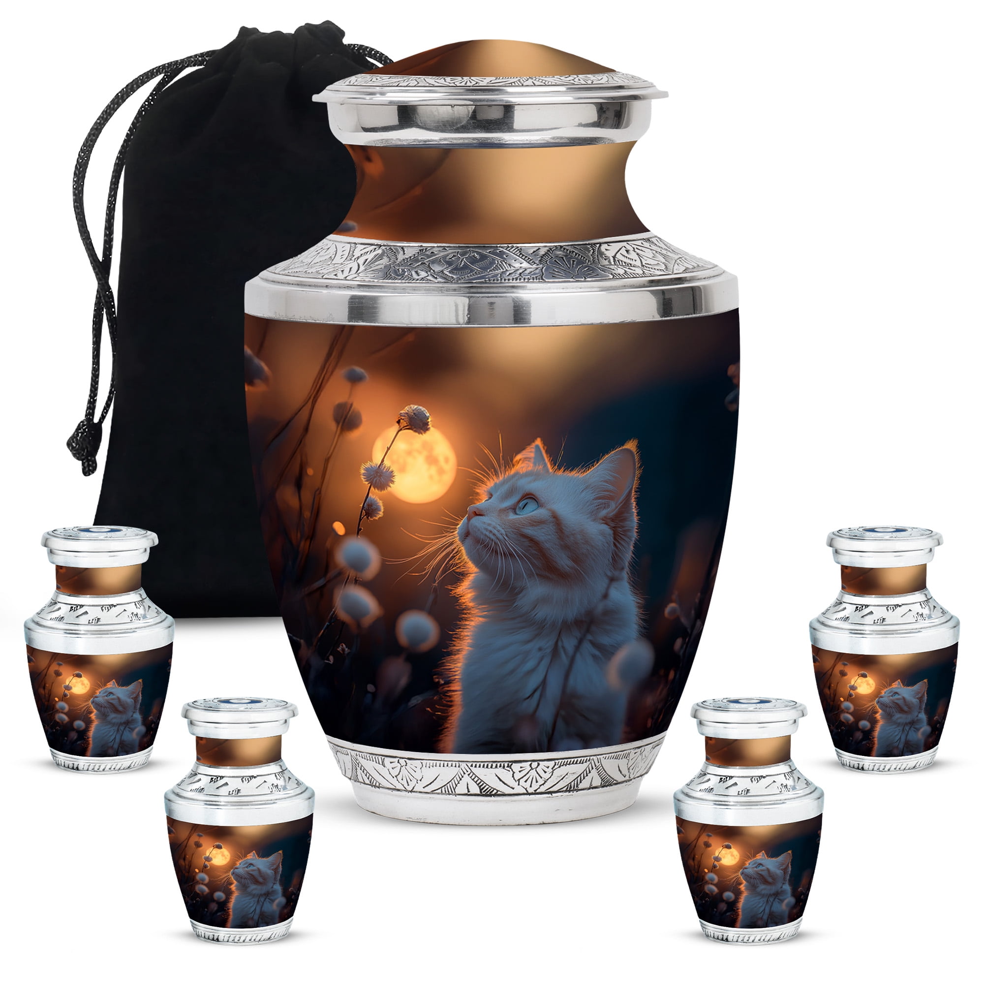 Cat Urn, Tribute Vessels for Loved Ones, Remembrance Jar for Ashes ...