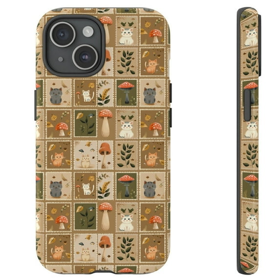 Cat Vintage Stamp Tough Phone Case Retro Pet Art for iPhone 17 through ...