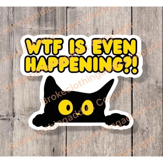 Cat Vinyl Sticker Laptop Sticker Water Bottle Sticker Car Decalkindle ...