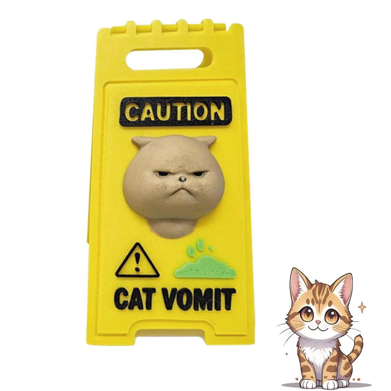 Cat Vomit Caution Sign,Cat Vomit Sign,Cat Warning Sign Decoration,Cat ...