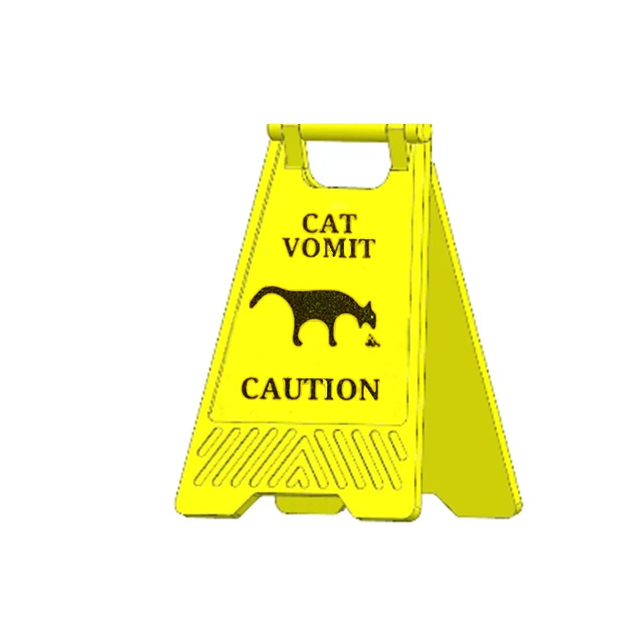 Cat Vomit Sign, Funny Cat Vomit Floor Signs Yard Warning Sign Novelty ...