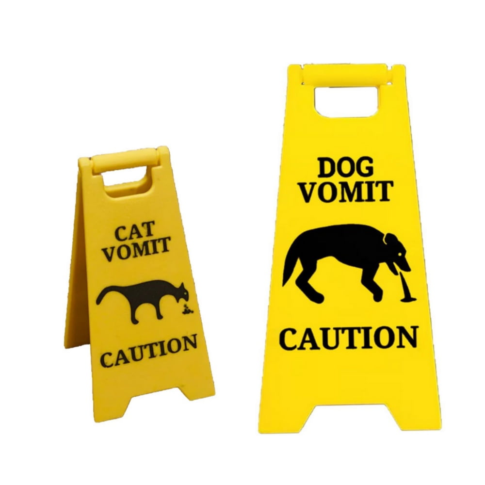 Cat Vomit Sign, 2.3"+ 4" Cat Vomit Wet Floor Sign, 3D Printed Cat Dog ...