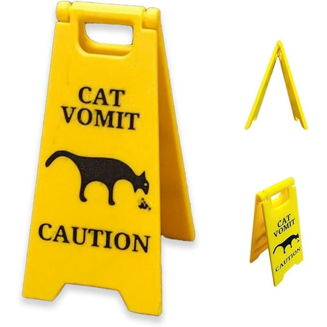 Cat Vomit Sign,Cat Vomit Caution Sign,Cat Vomit Sign Caution,Caution ...
