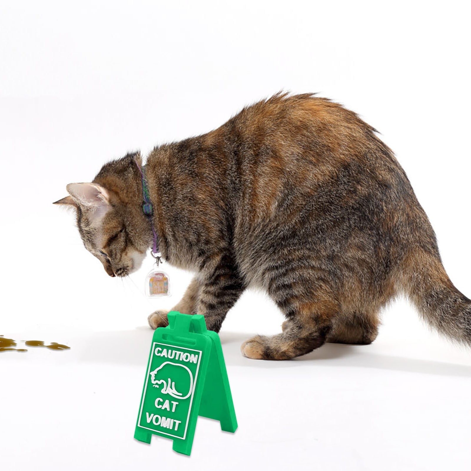 Cat Vomit Sign,Cat Warning Sign Decoration,Cat Decor Funny Gag Gifts ...