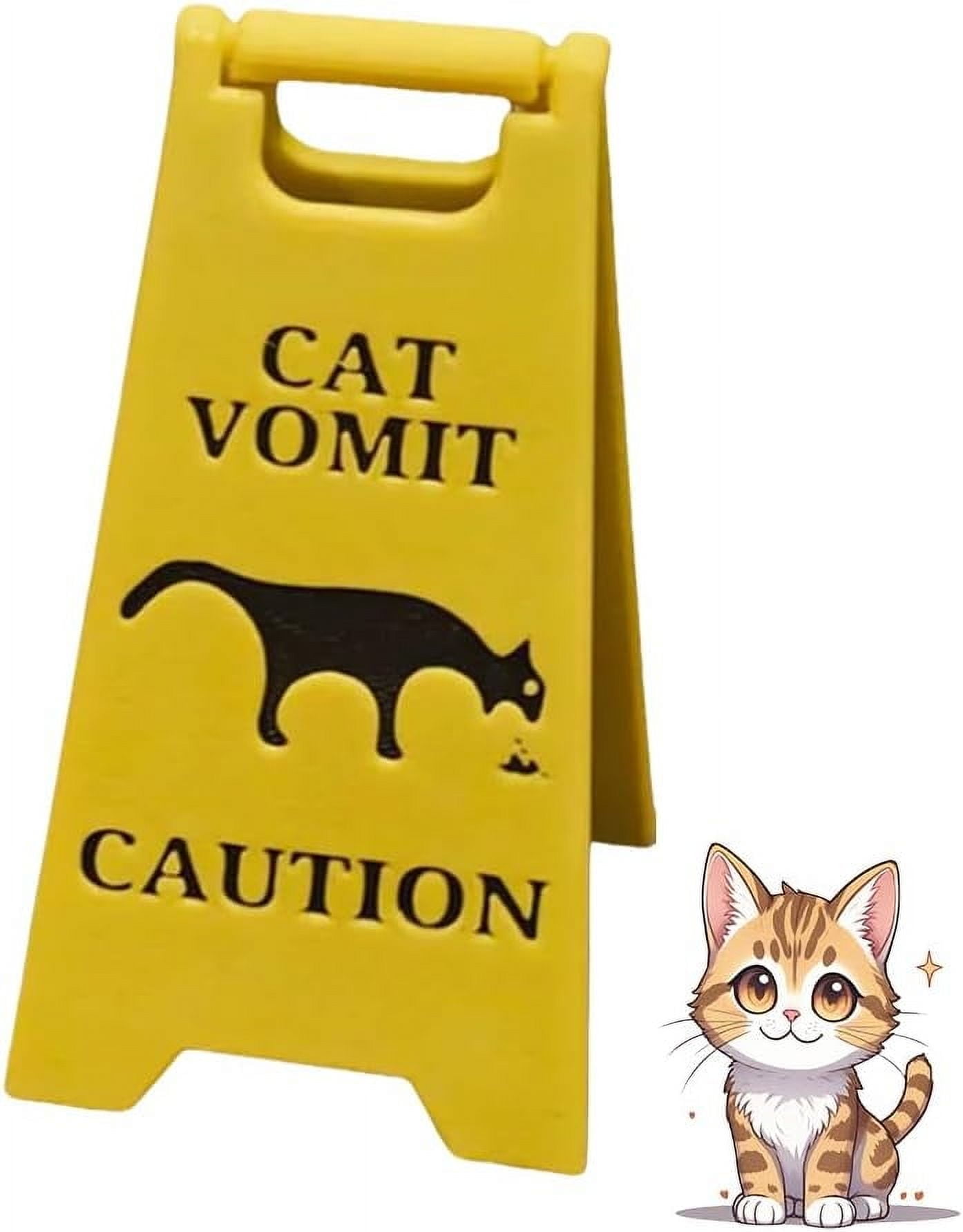 Cat Vomit Sign,Cat Warning Sign Decoration,Cat Decor Funny Gag Gifts ...