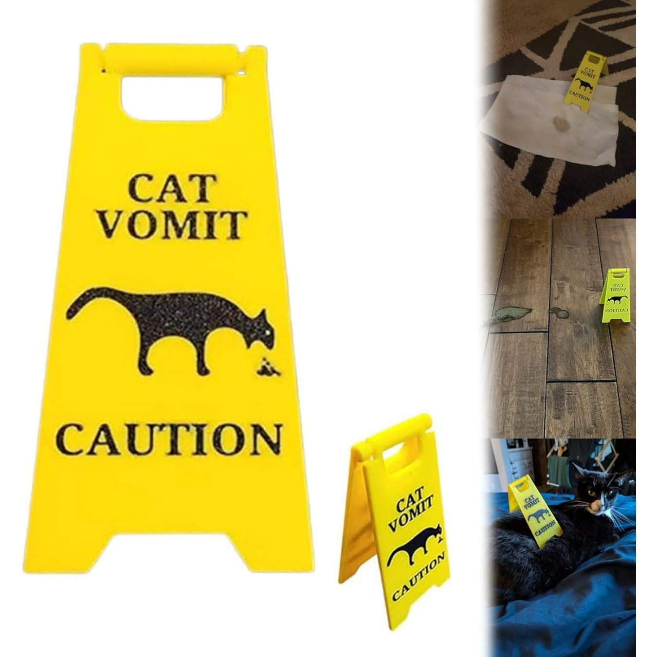 Cat Vomit Sign, Dog Vomit Sign, Funny Gag Cat Dog Vomit Warning Sign, 4 ...