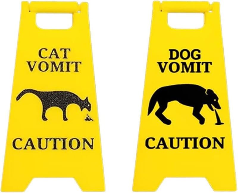 Cat Vomit Sign, Dog Vomit Sign, Funny Cat Signs Decor, Yard Warning ...