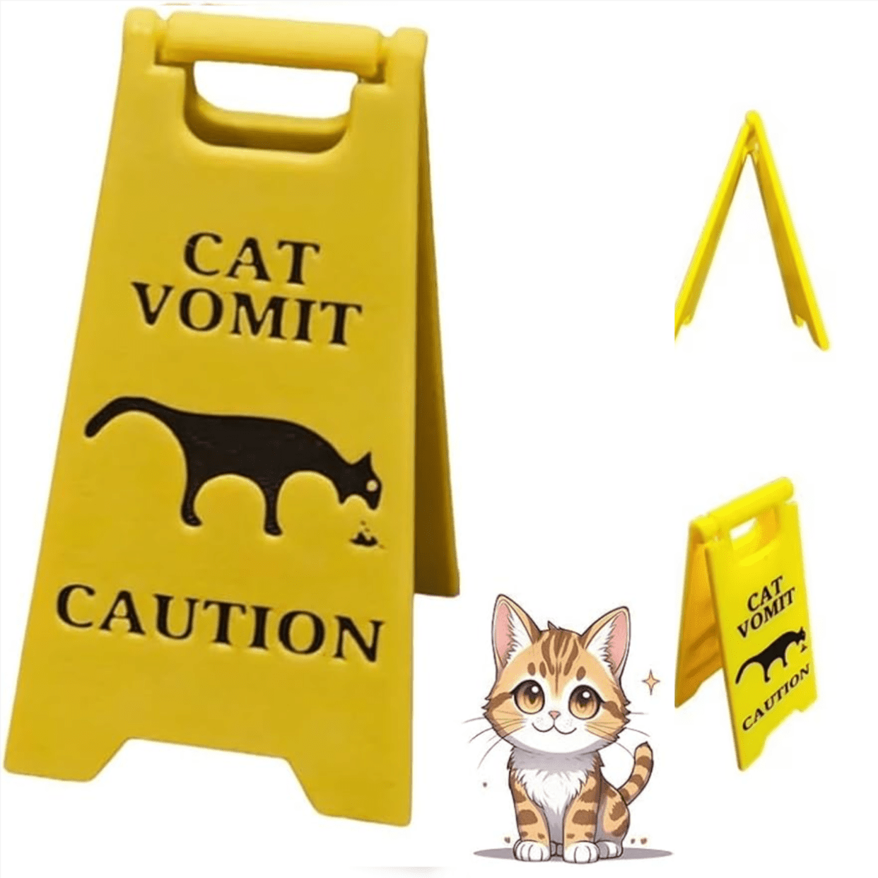 Cat Vomit Sign, Dog Vomit Caution Sign, Funny 3D Printed 4-Inch Warning ...