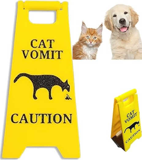 Cat Vomit Sign, Dog Vomit Sign-3D Printed Caution Vomit Sign,4 Inch Cat ...