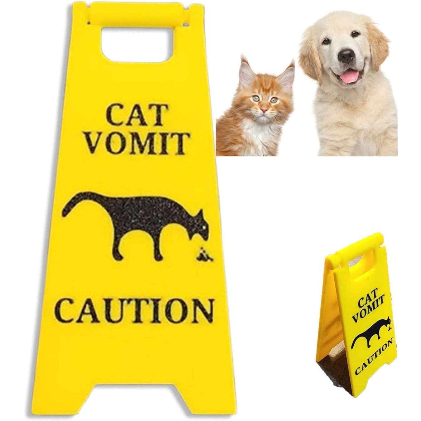 Cat Vomit Sign, Dog Vomit Sign-3D Printed Caution Vomit Sign,4 Inch Cat ...
