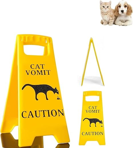 Cat Vomit Sign, Dog Vomit Sign-3D Printed Caution Vomit Sign,4 Inch Cat ...