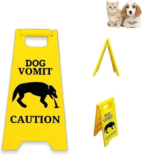 Cat Vomit Sign, Dog Vomit Sign-3D Printed Caution Vomit Sign,4 Inch Cat ...