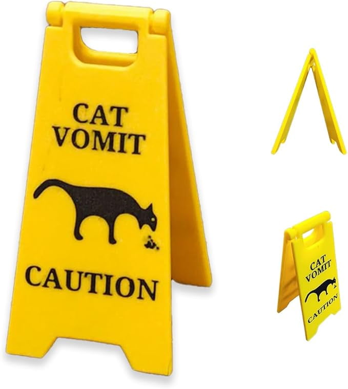 Cat Vomit Sign, Dog Vomit Sign-3D Printed Caution Vomit Sign,4 Inch Cat ...