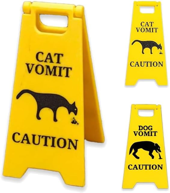 Cat Vomit Sign, Dog Vomit Sign, 4 inch Cat/Dog Vomit Sign Decor, Funny ...