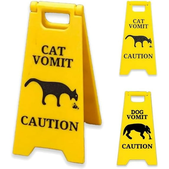 Cat Vomit Sign, Dog Vomit Sign, 4 inch Cat/Dog Vomit Sign Decor, Funny ...