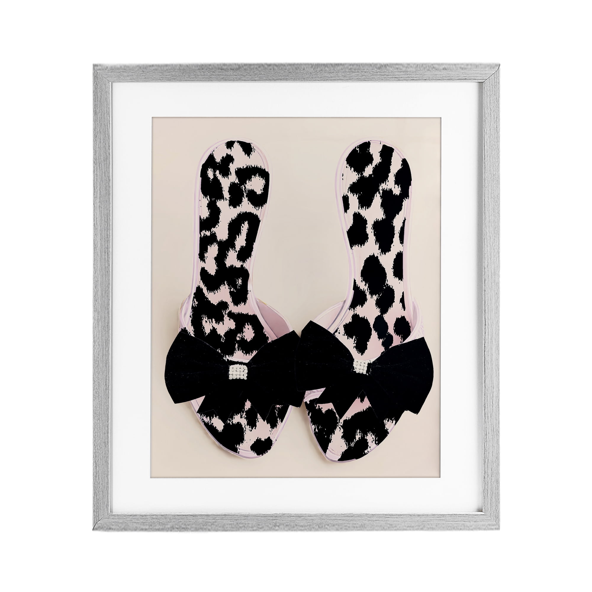 Cat Walk Spotted Shoes Gray Framed Print Under Glass, design by ...