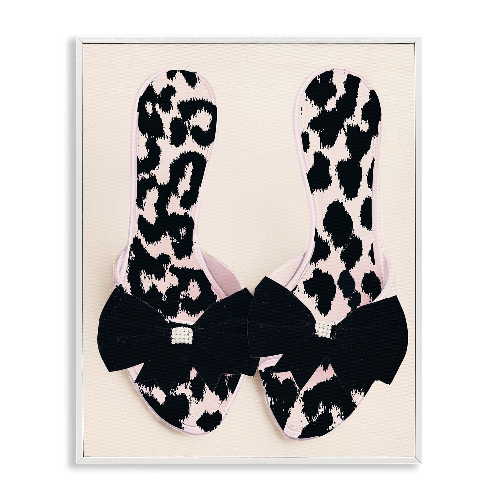 Cat Walk Spotted Shoes White Framed Giclee Art, design by Annabelle ...