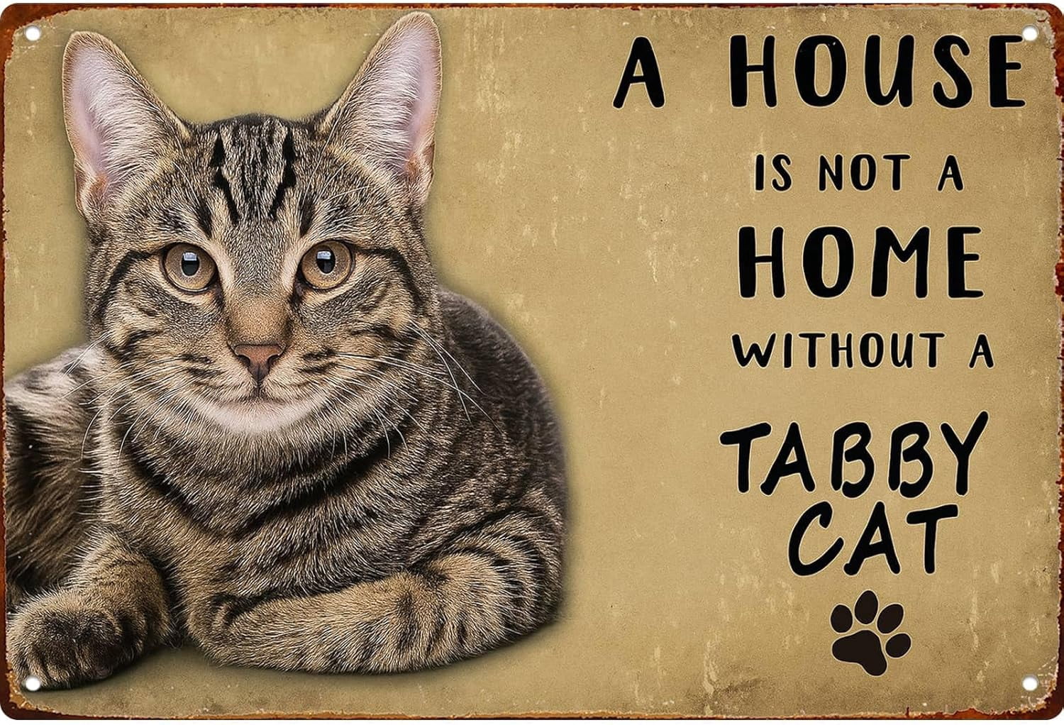 Cat Wall Art Metal Sign 8 x 12 Inch Funny Home Decor for Bathroom ...