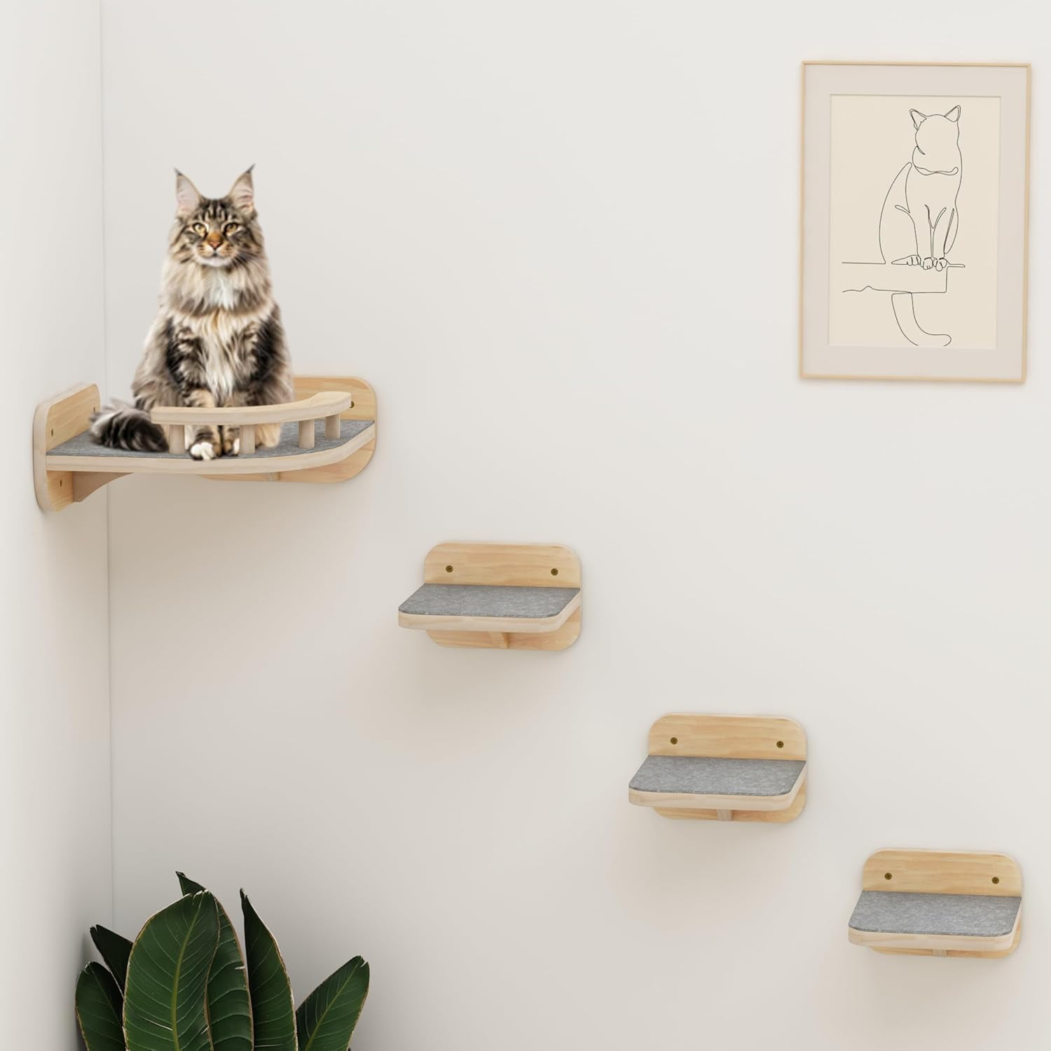 Cat Wall Furniture Corner Climbing Shelf Perches, Cat Bed Wall Mounted ...