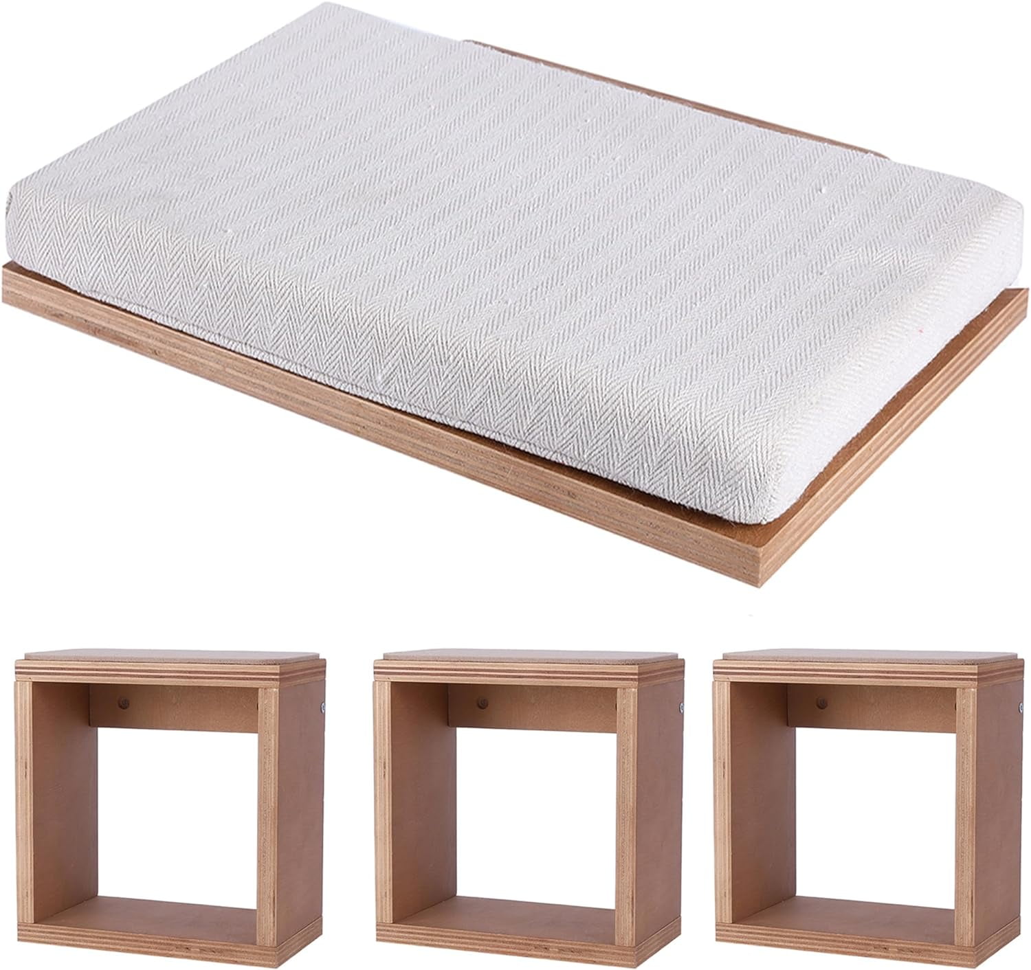 Cat Wall Furniture - Set of 4 Shelves Steps and Floating Mounted Bed ...