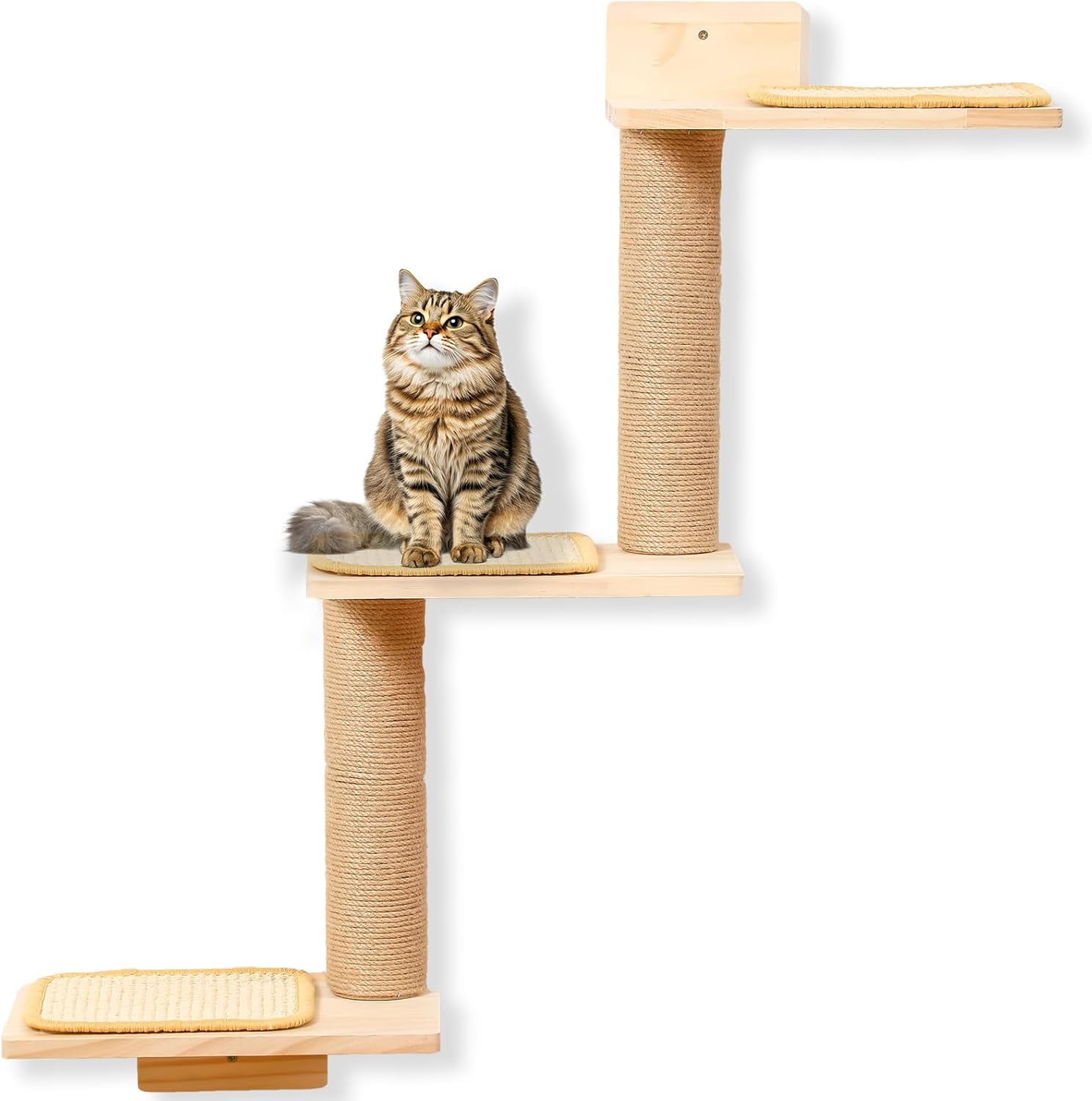 Cat Wall Shelves, 3 in 1 Transformable Wall-Mounted Cat Scratching Post ...
