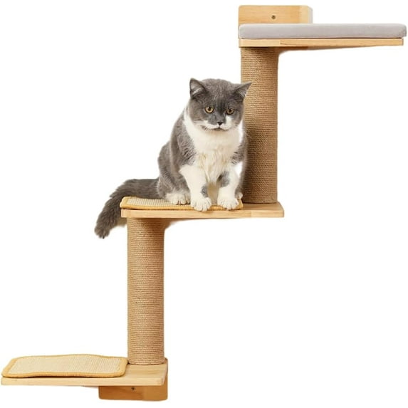 Cat Wall Shelves, 3-in-1 Transformable Wall-Mounted Scratching Post ...