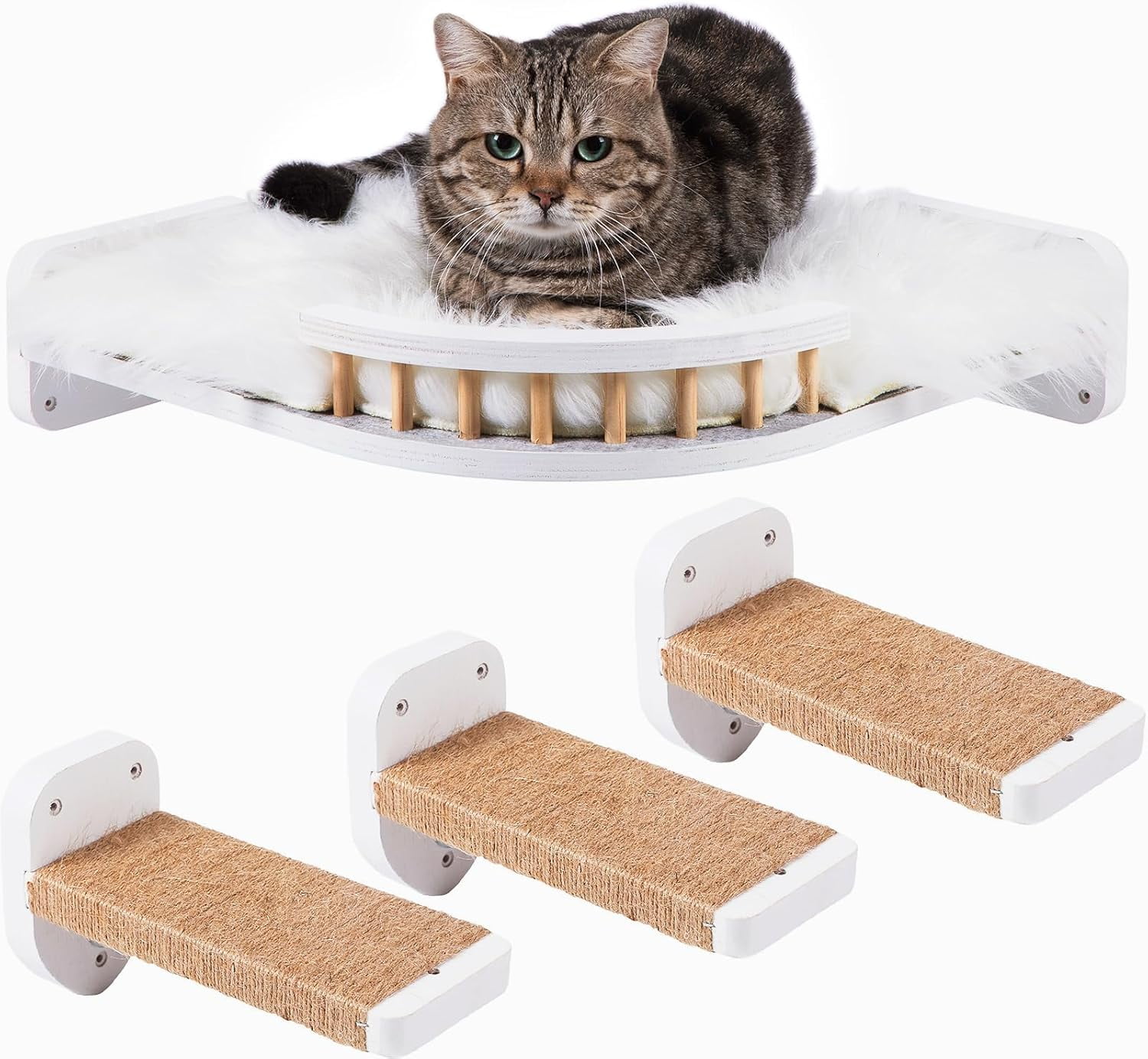 Cat Wall Shelves, Corner Cat Shelf with 3 Cat Wall Steps, Cat Shelves ...