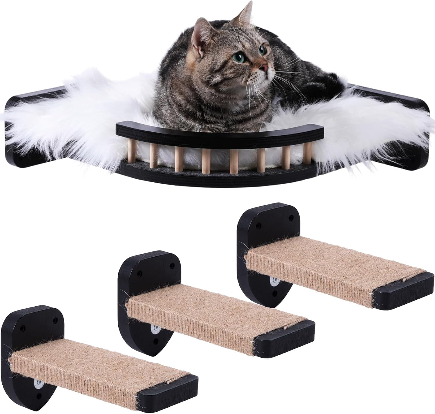 Cat Wall Shelves, Corner Cat Shelf with 3 Cat Wall Steps, Cat Shelves ...