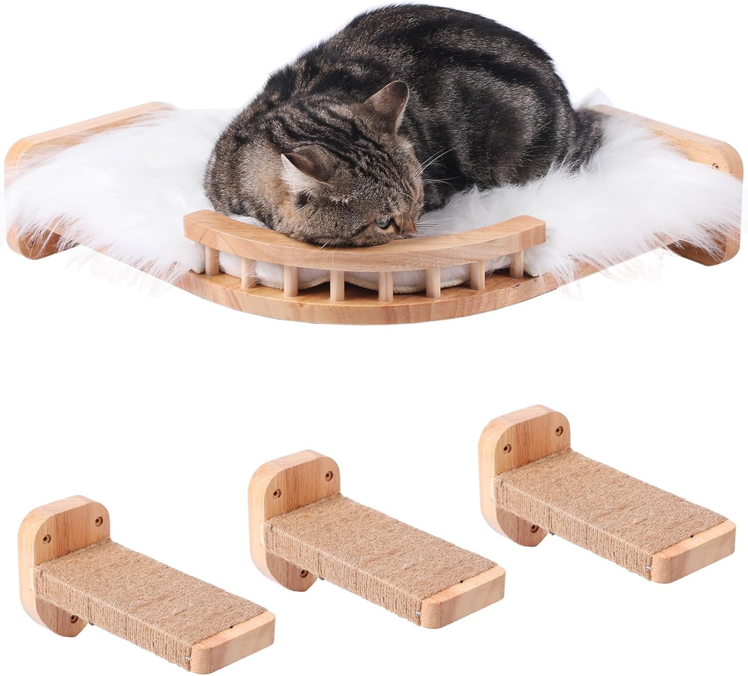 Cat Wall Shelves, Corner Cat Shelf with 3 Cat Wall Steps, Cat Shelves ...