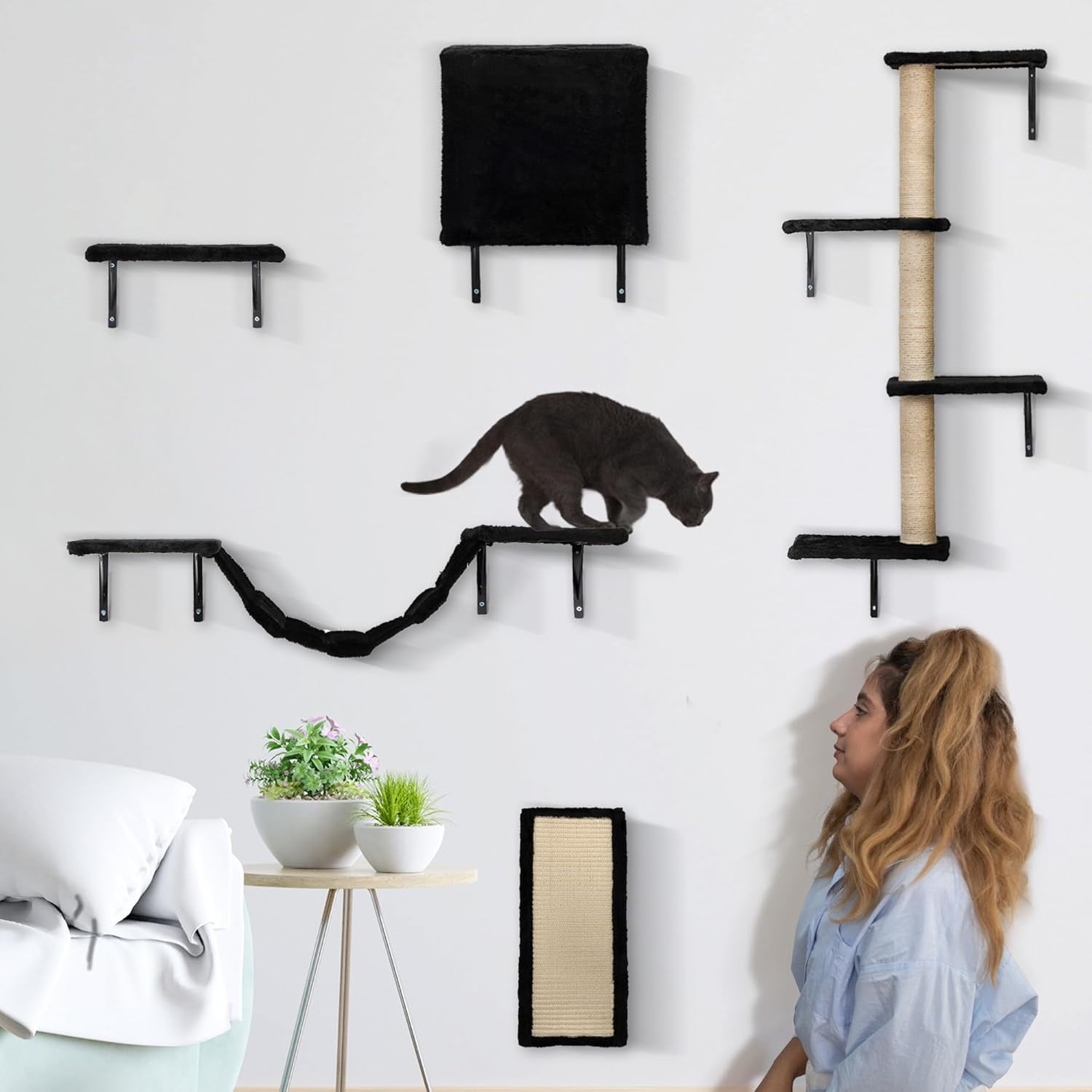 Cat Wall Shelves and Mounted Perches, Cat Climber Set with 5pcs ...