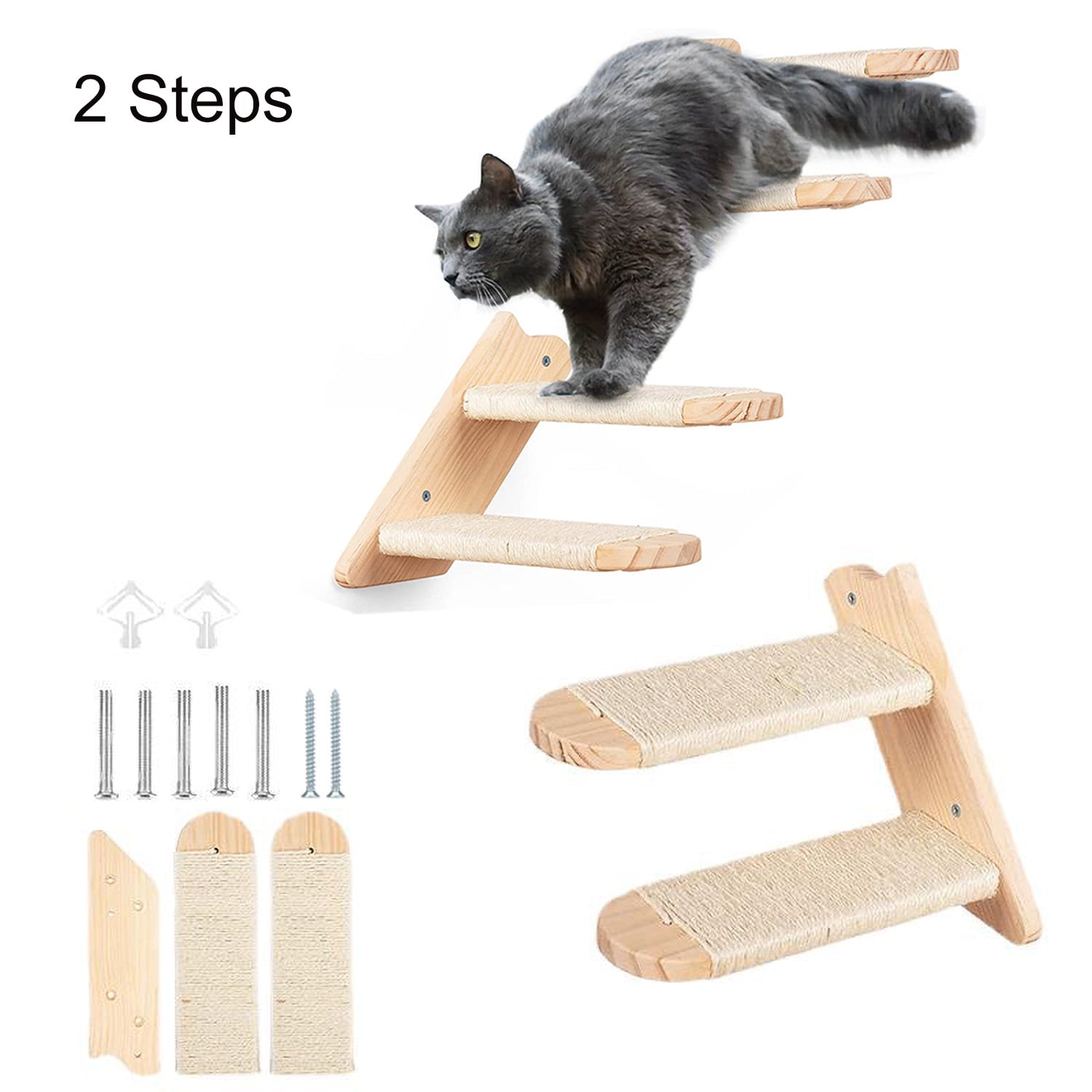 Cat Wall Steps Shelves Cat Climbing Shelf Reversible Wall Mounted ...