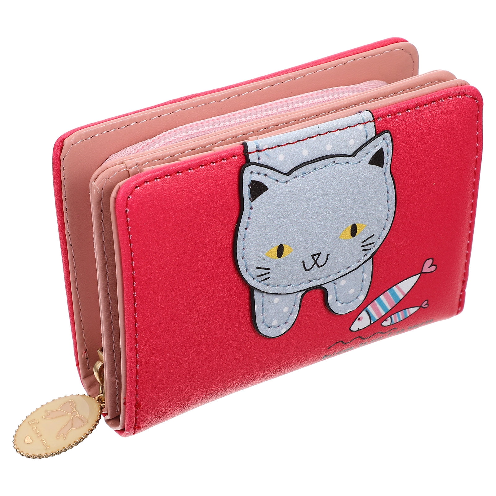 Cat Wallet Kawaii Wallet Zipper Purses Cat Pattern Credit Holder Wallet ...