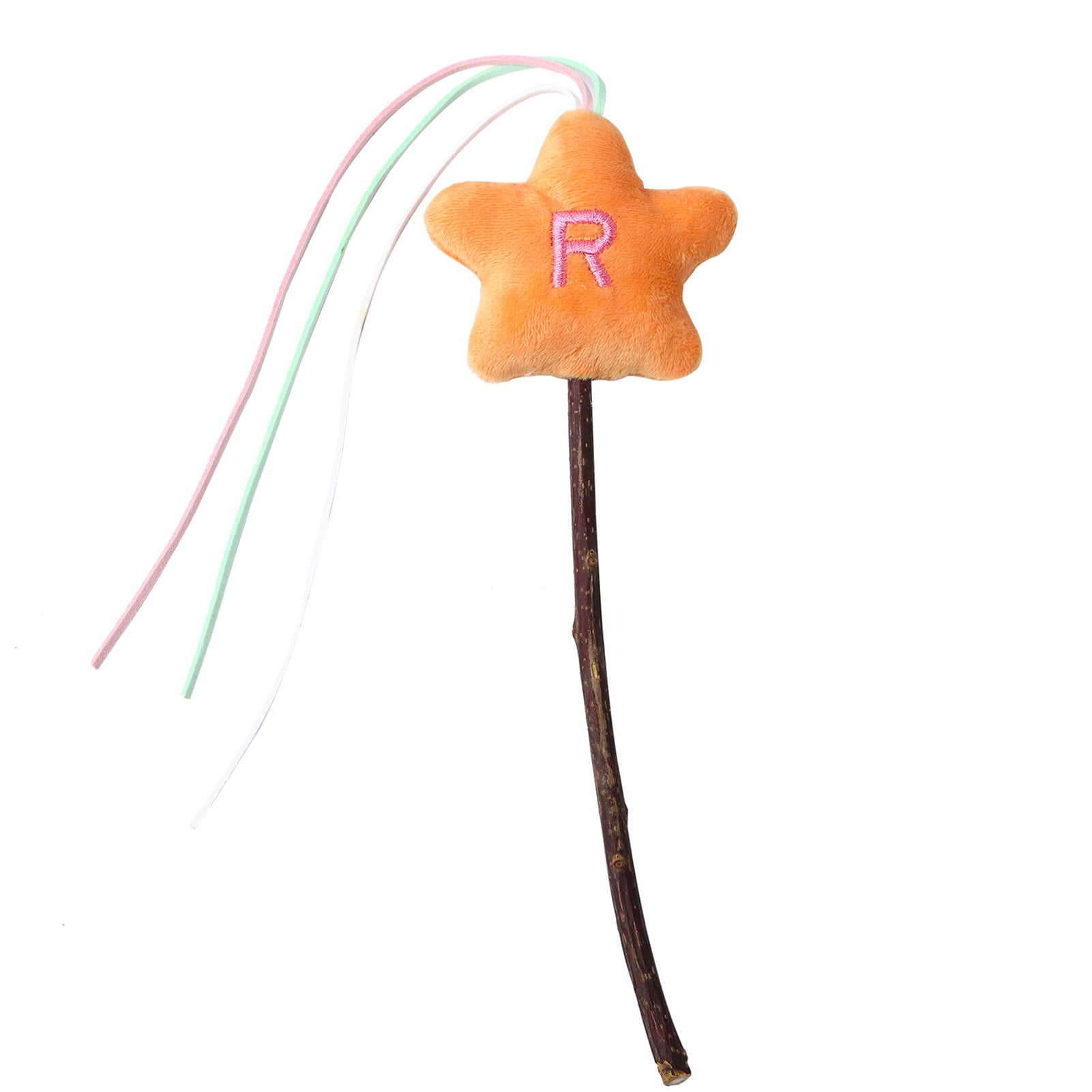 Cat Wand Toy, Cute Wood Plush Five-pointed Star Shape Built-in Bell ...